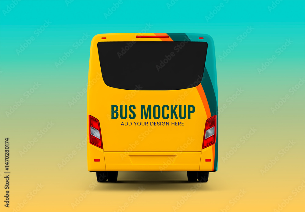 Bus Mockup - Back View Stock Template | Adobe Stock