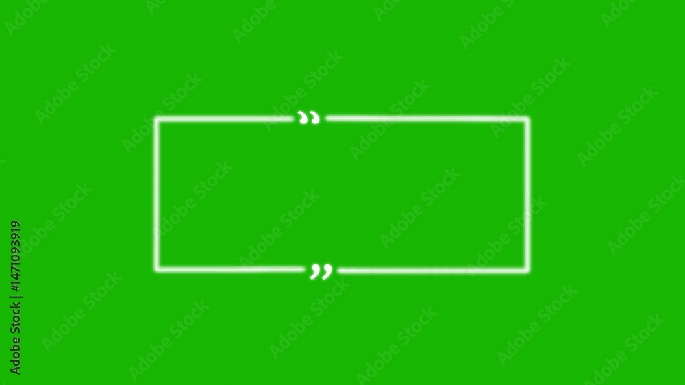 animated rectangle box with double quotation mark animation. text quote ...