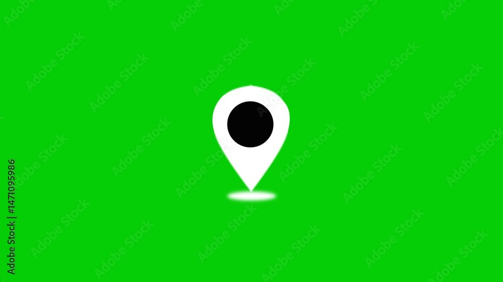 location icon animation green screen. gps sign. location symbol, map ...