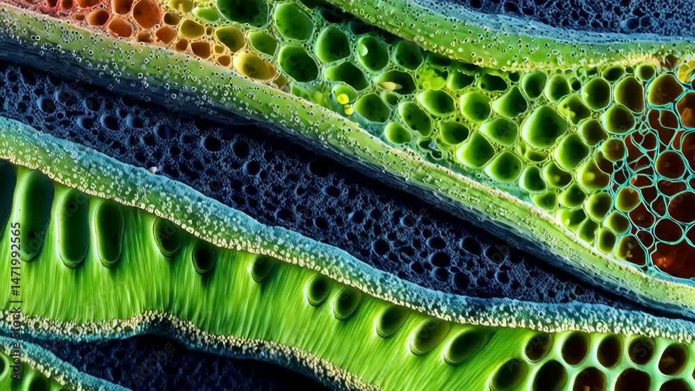 Striking close-up reveals vibrant cellular structure and textures ...