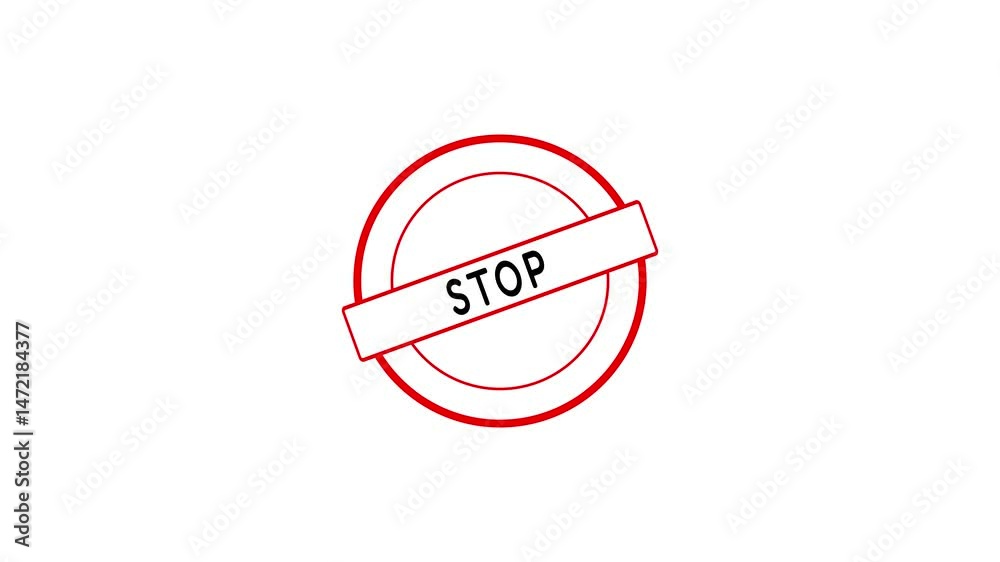 Stop Sign Glitch Video Background/ 4k animation of a vintage stop sign ...