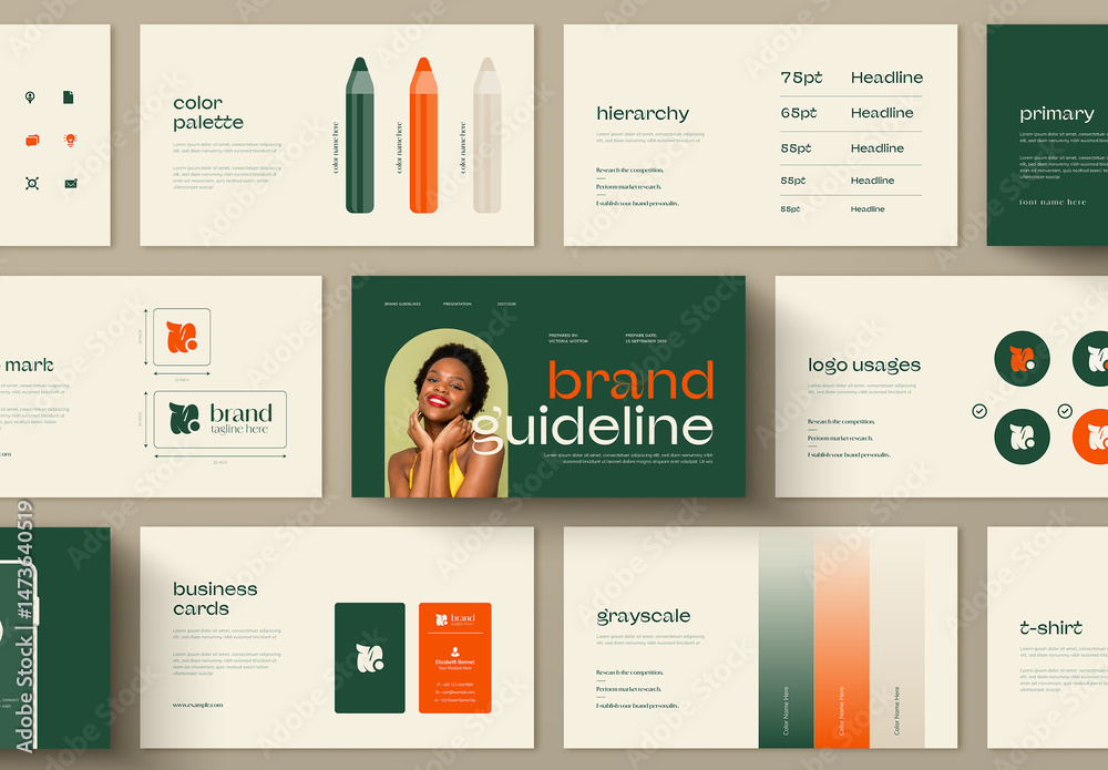 Modern And Clean Brand Guidelines Design Layout Stock Template | Adobe ...