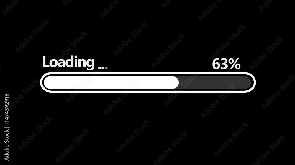 Loading icon animation with black color background . Loading bar and ...