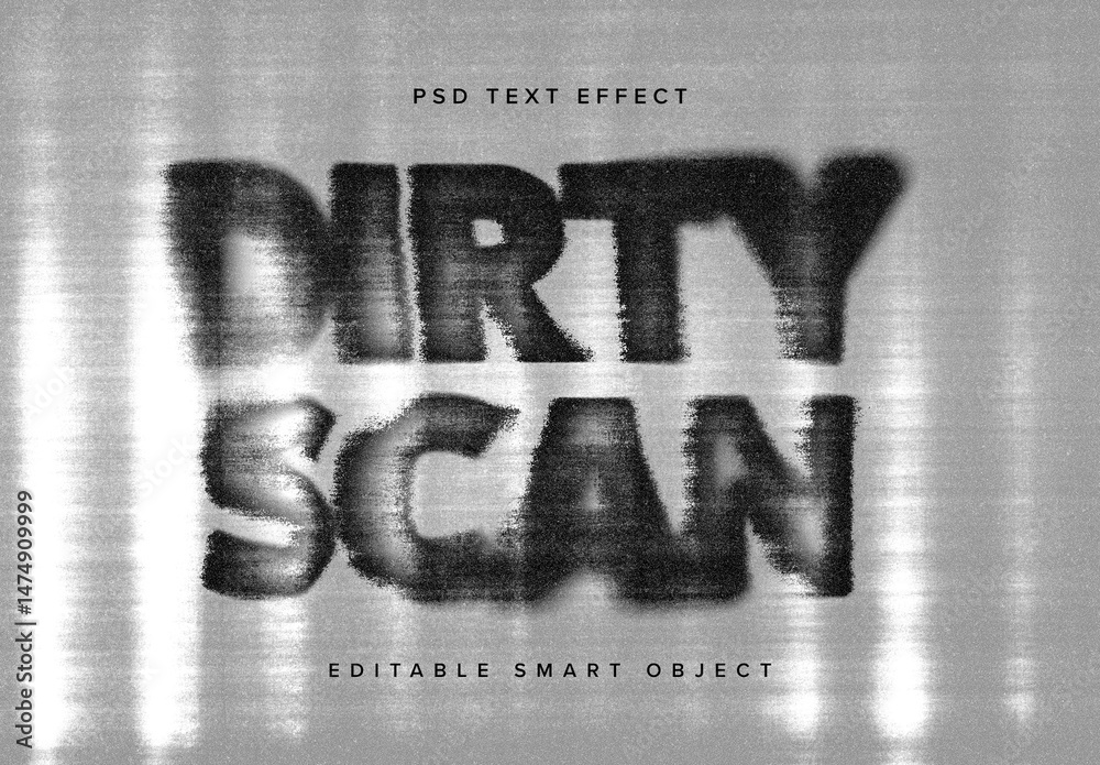 Dirty Scan Text Effect Mockup Stock Template | Adobe Stock