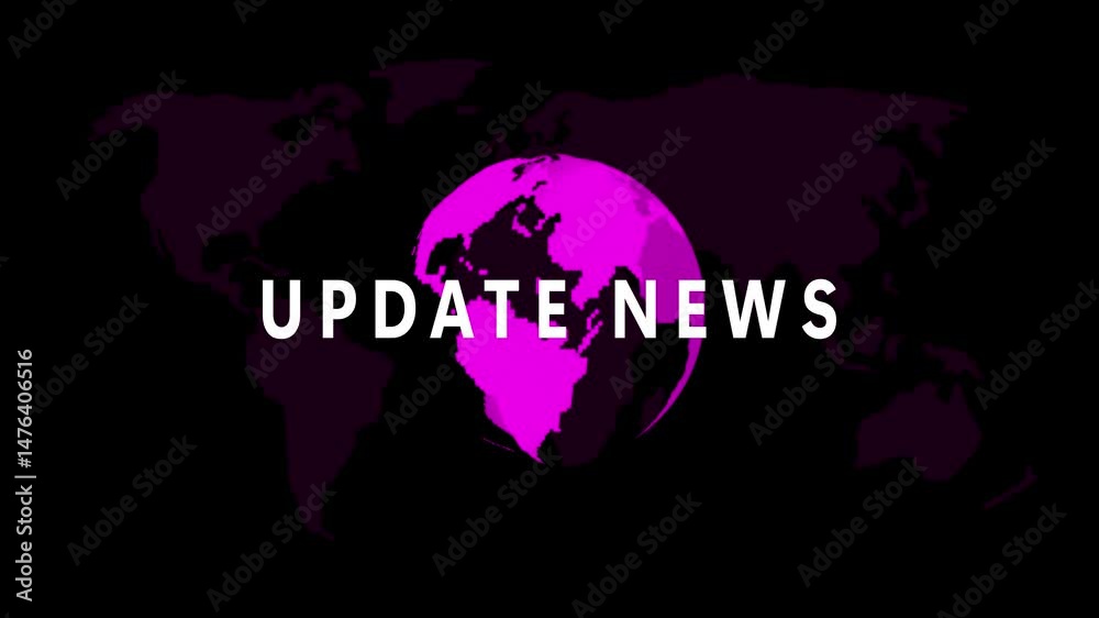 Animated world map intro for global news updates.Global update news ...