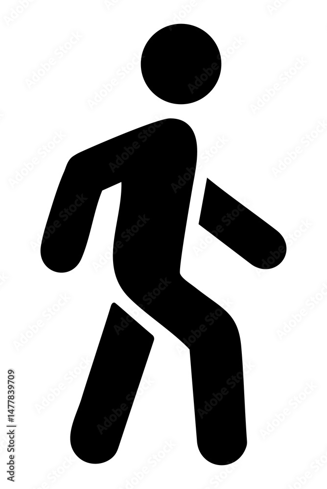 Walking man sign isolated on white background. Man flat png icon ...