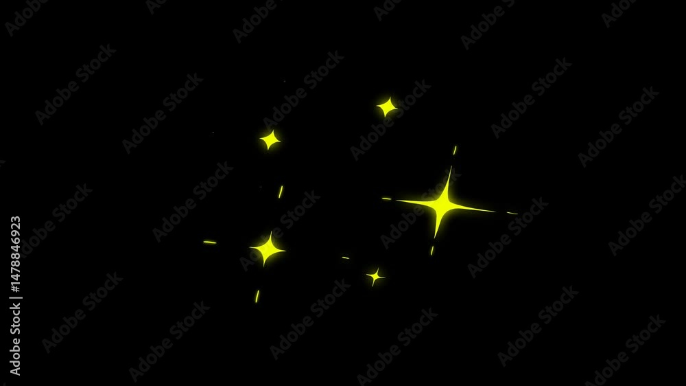 Star twinkling, Sparkle Star animation, Cartoon Style Star Animation with Glittering Effects and ...