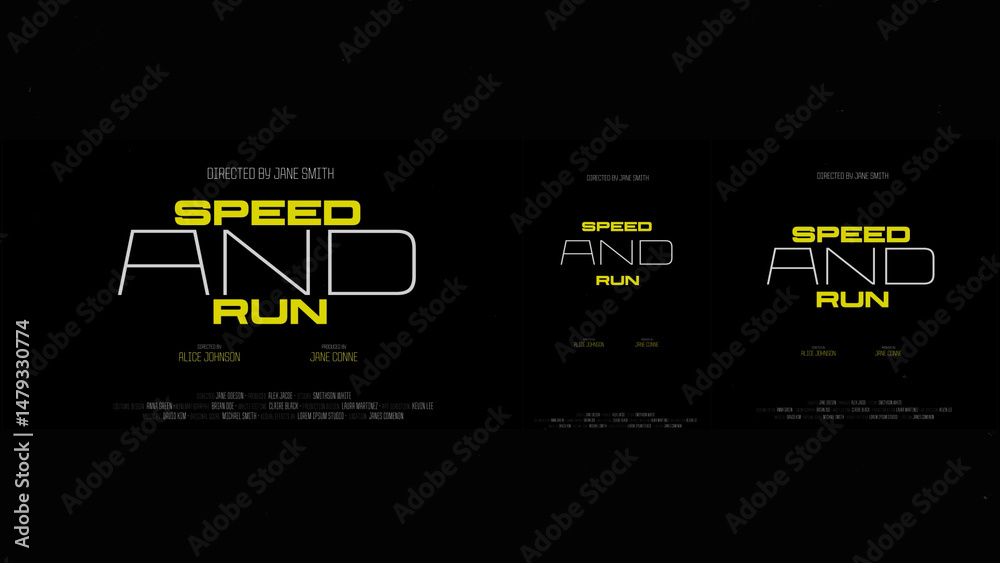 Cinematic Film Title Card, Movie Poster Typography Overlay 55 | Fully Modular Editable Layouts ...