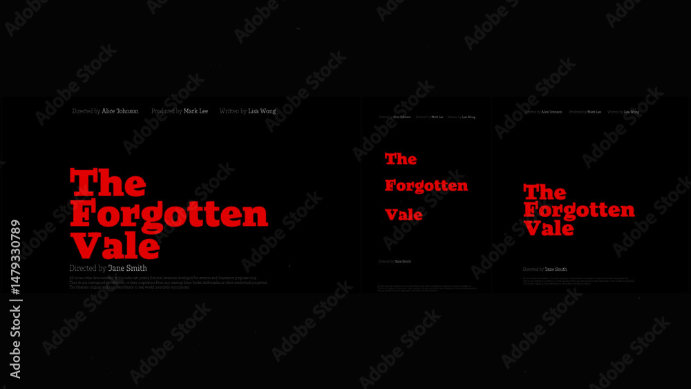 Cinematic Film Title Card, Movie Poster Typography Overlay 54 | Fully ...