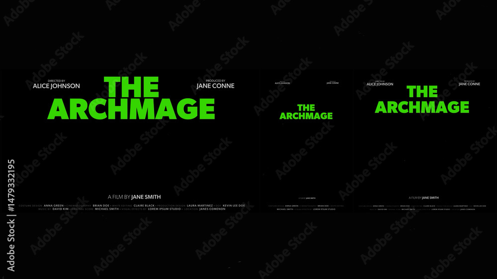 Cinematic Film Title Card, Movie Poster Typography Overlay 60 | Fully ...
