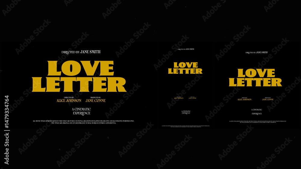 Cinematic Film Title Card, Movie Poster Typography Overlay 75 | Fully ...