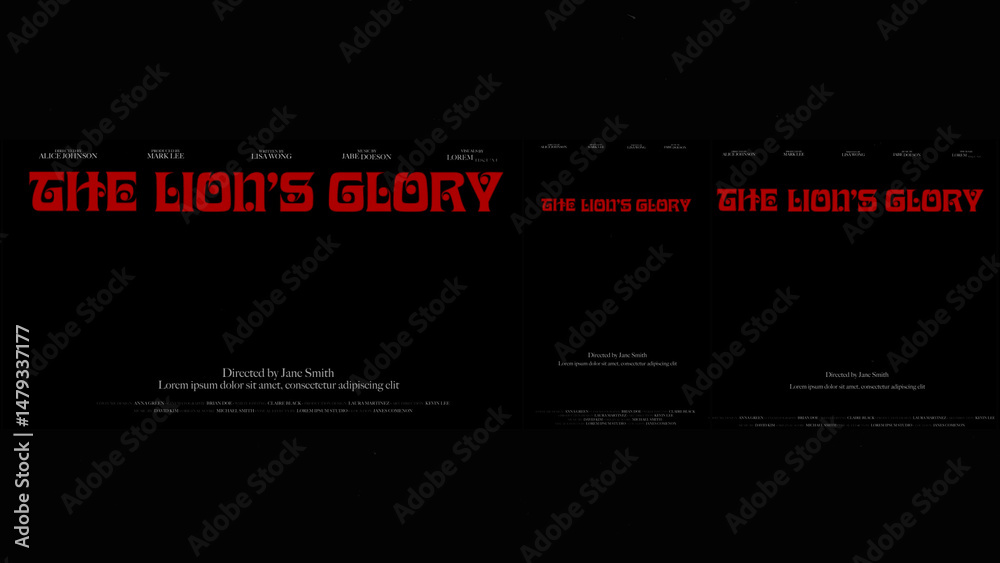 Modelo de Cinematic Film Title Card, Movie Poster Typography Overlay 87 ...