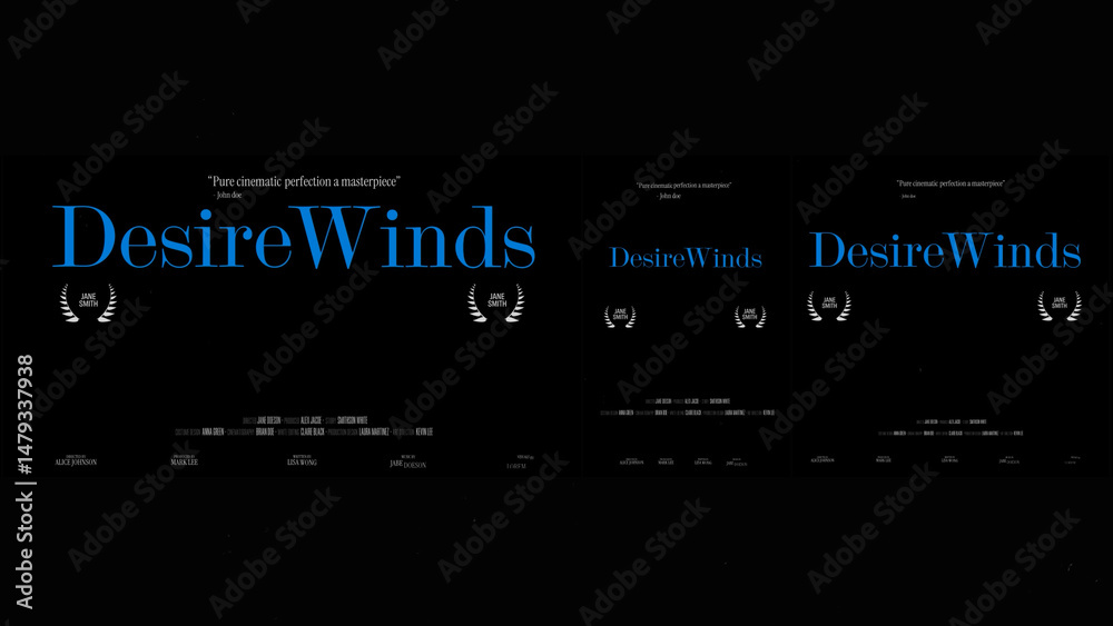 Cinematic Film Title Card, Movie Poster Typography Overlay 90 | Fully ...