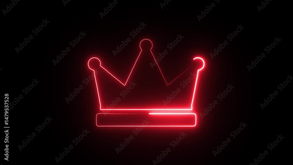 neon king crown animated icon, king queen crown icon neon logo icon ...