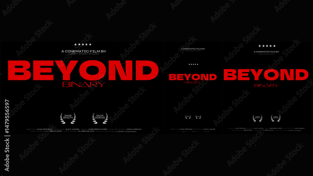 Cinematic Film Title Card, Movie Poster Typography Overlay 106 | Fully Modular Editable Layouts ...