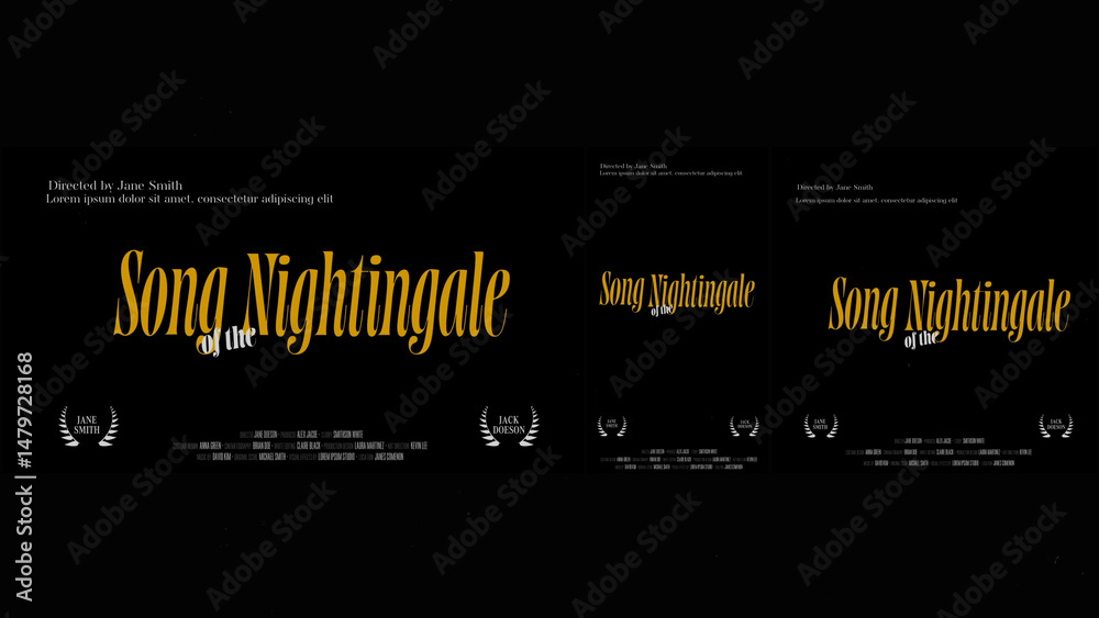 Cinematic Film Title Card, Movie Poster Typography Overlay 179 | Fully ...