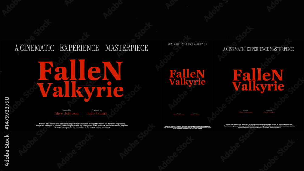 Cinematic Film Title Card, Movie Poster Typography Overlay 200 | Fully ...