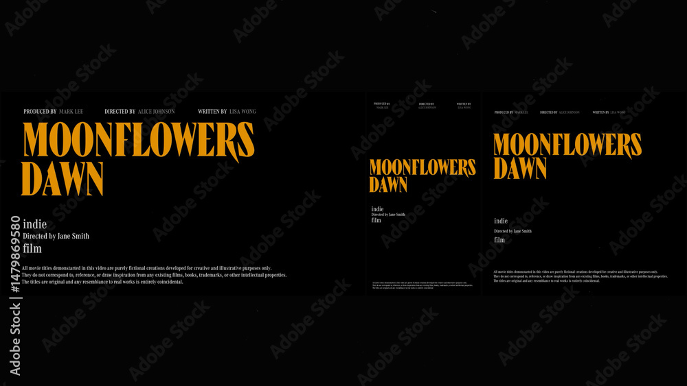 Cinematic Film Title Card, Movie Poster Typography Overlay 224 | Fully ...