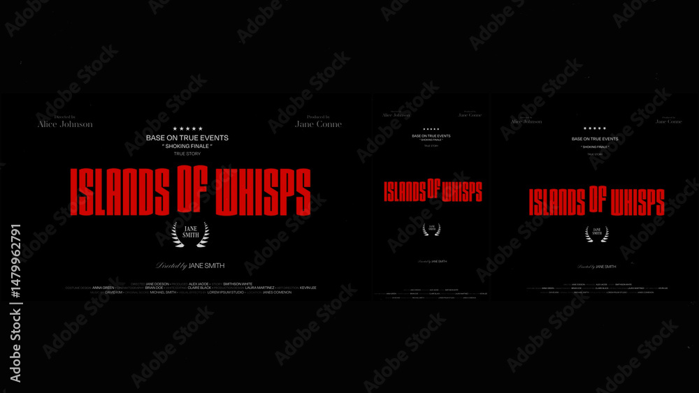 Cinematic Film Title Card, Movie Poster Typography Overlay 260 | Fully ...