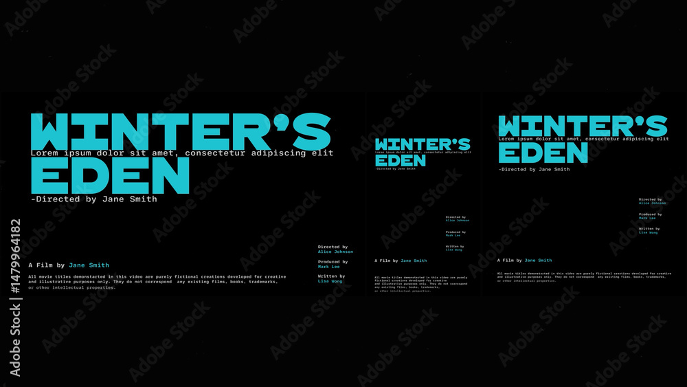 Cinematic Film Title Card, Movie Poster Typography Overlay 266 | Fully ...