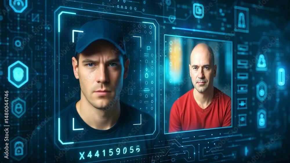 Facial Recognition Interface with Biometric Scanning and Identity ...