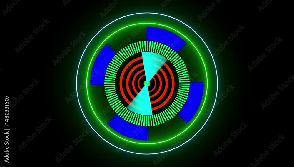 Loading Animated radar HUD, Radar screen animation and radio signal ...