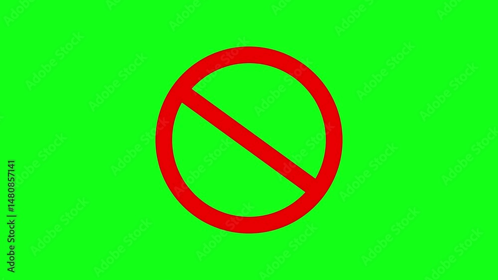 Vidéo Stock Stop sign red icon. warning or no entry forbidden circle ...