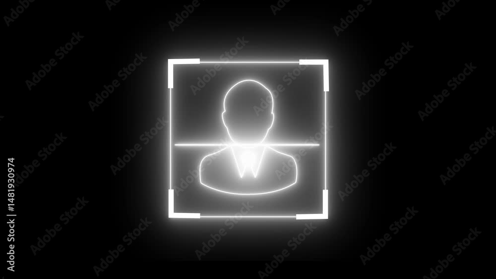Neon Man scanner icon animation. animated barcode or QR code scanner ...