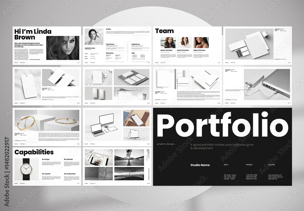 The Minimalist Graphic Design Portfolio Presentation Template Design ...