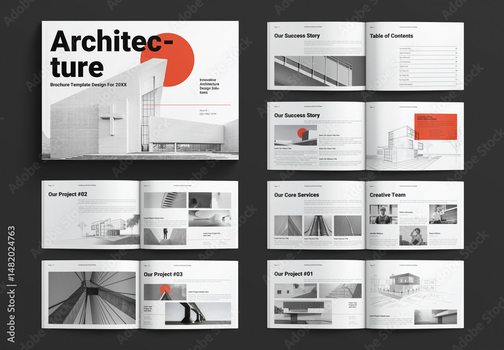 Architecture Portfolio Layout Design Template Landscape Stock Template ...