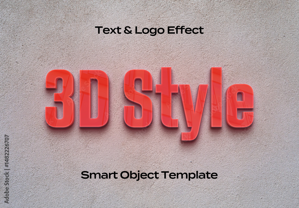 Signboard Texture Sign Concrete Wall 3D Text Logo Style Effect Mockup ...