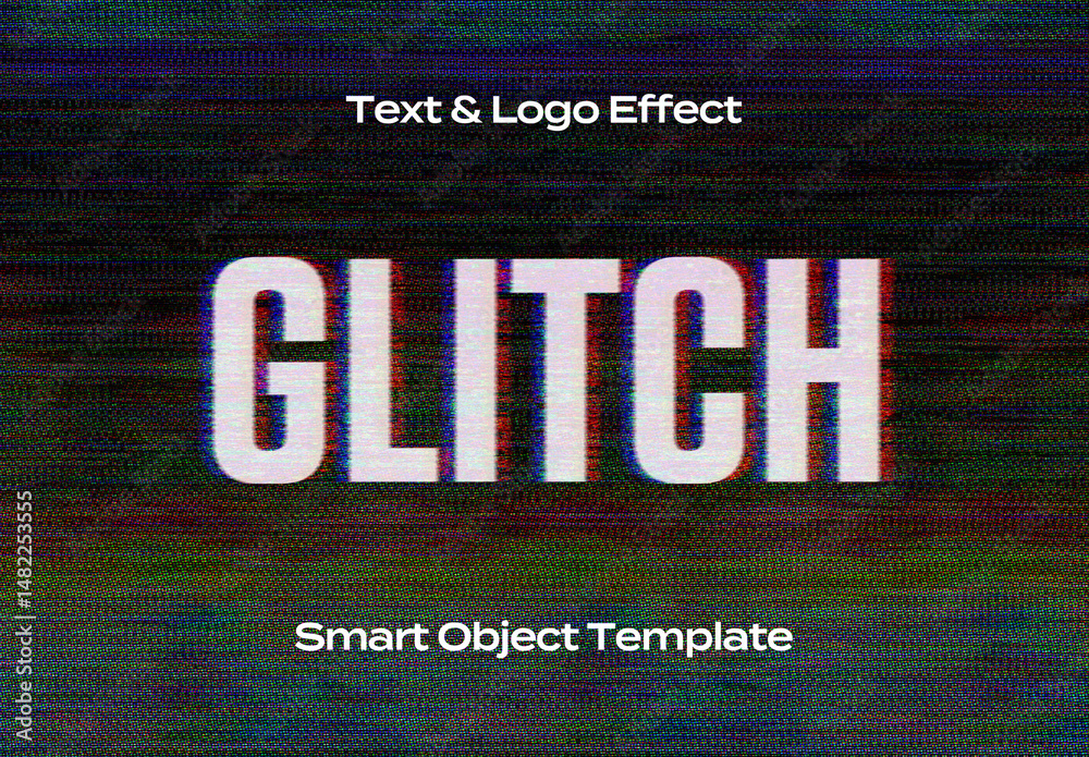 Screen Monitor TV VHS Display Text Logo Style Effect Mockup Logotype ...