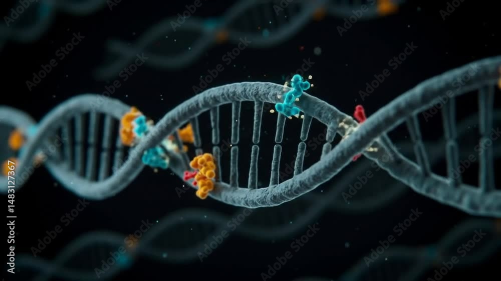 DNA strand replication process animation illustration Stock Video ...