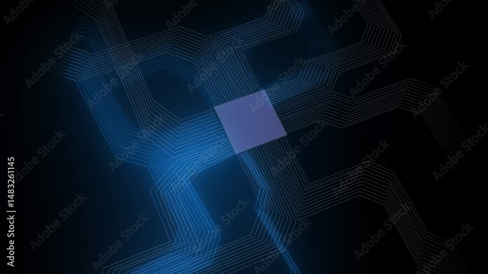 Abstract AI circuit board. Modern artificial intelligence system design ...