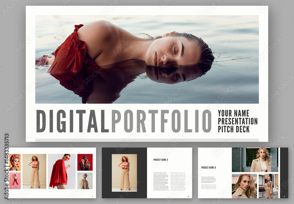 Digital Portfolio Presentation Layout Stock Template | Adobe Stock