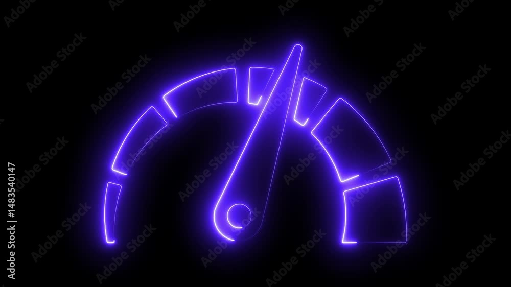 Neon analog race car speedometer animation speedometer display mph ...