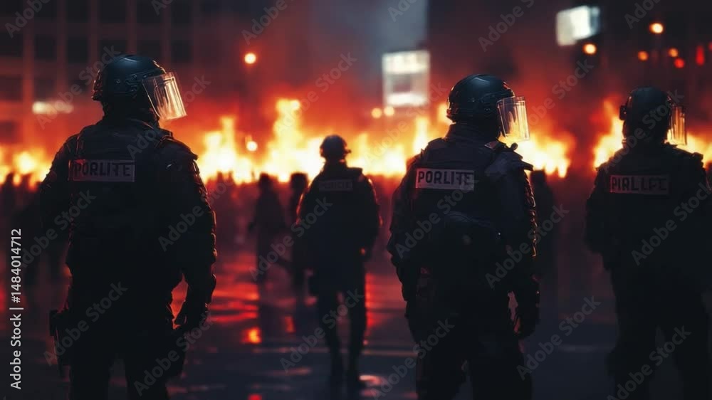 Shielded Watch: The solemn faces of the enforcement stand as silent ...