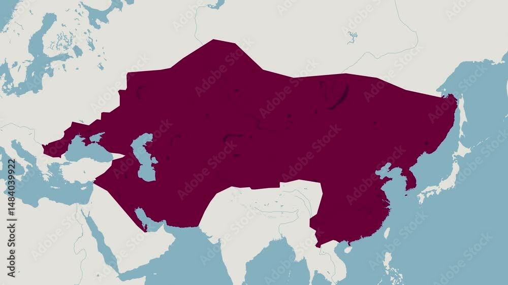 The Mongol Empire Map animation Stock Video | Adobe Stock