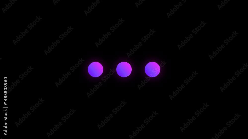 Video footage animation of three gradient dots loading bar in 4K with ...