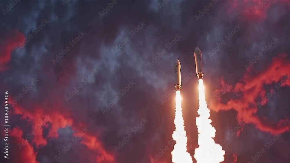 Missile Launch into the Sky – Powerful Rocket Firing Scene missile ...