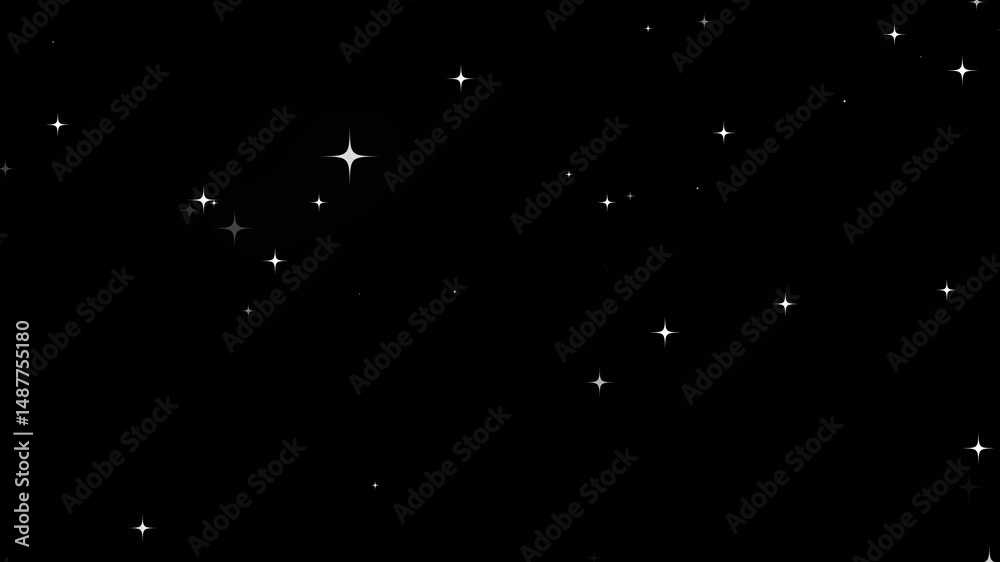 twinkling stars animation alpha channel. falling sparkling stars ...