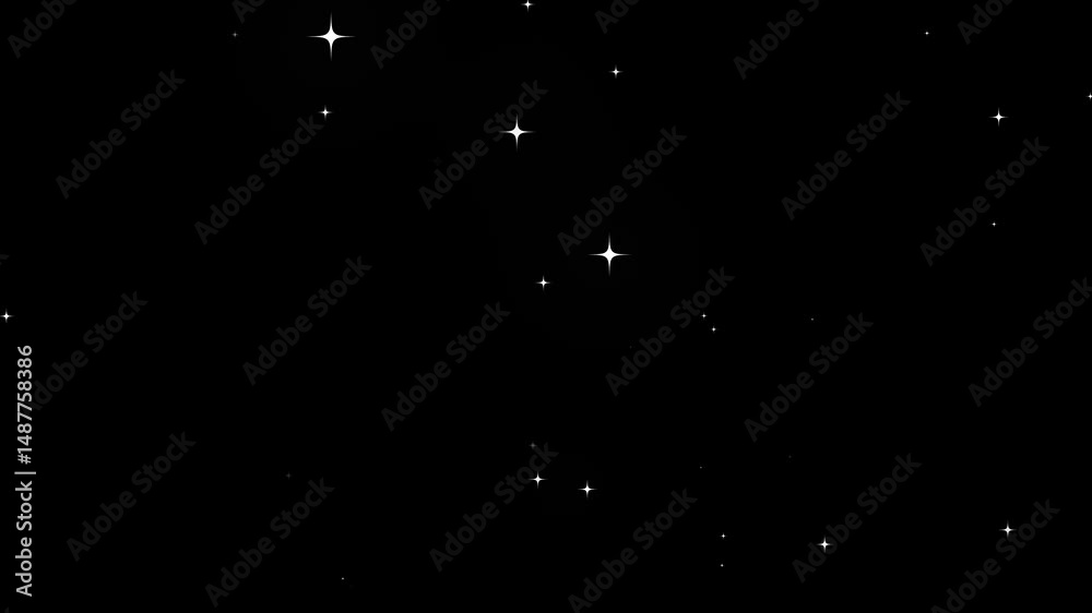 twinkling stars animation alpha channel. falling sparkling stars ...
