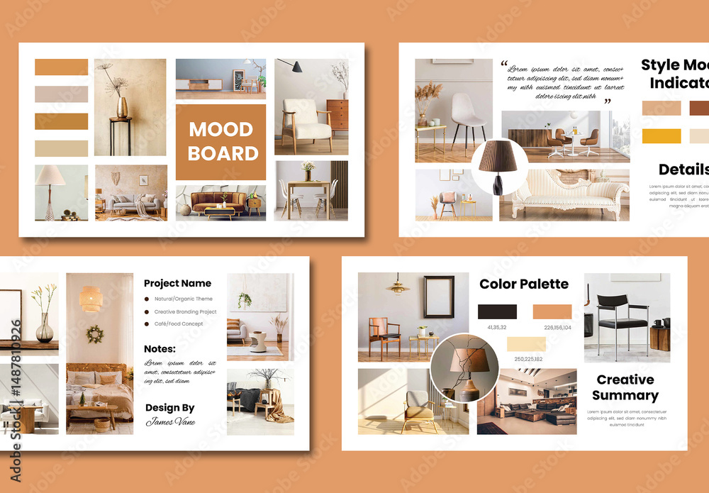 Simple Moodboard Layout Stock Template | Adobe Stock