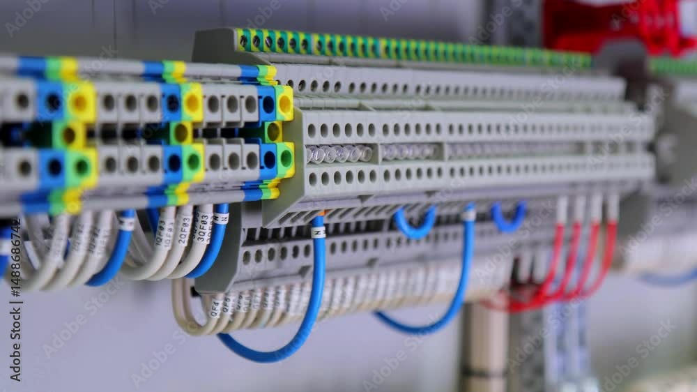 Vidéo Stock Electrical feed-through terminals with connected insulated ...