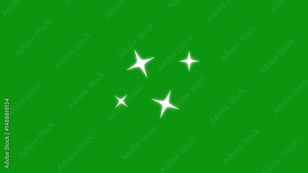 Cartoon Style Twinkling Star Pop-Up Animation with Flickering Sparkle ...