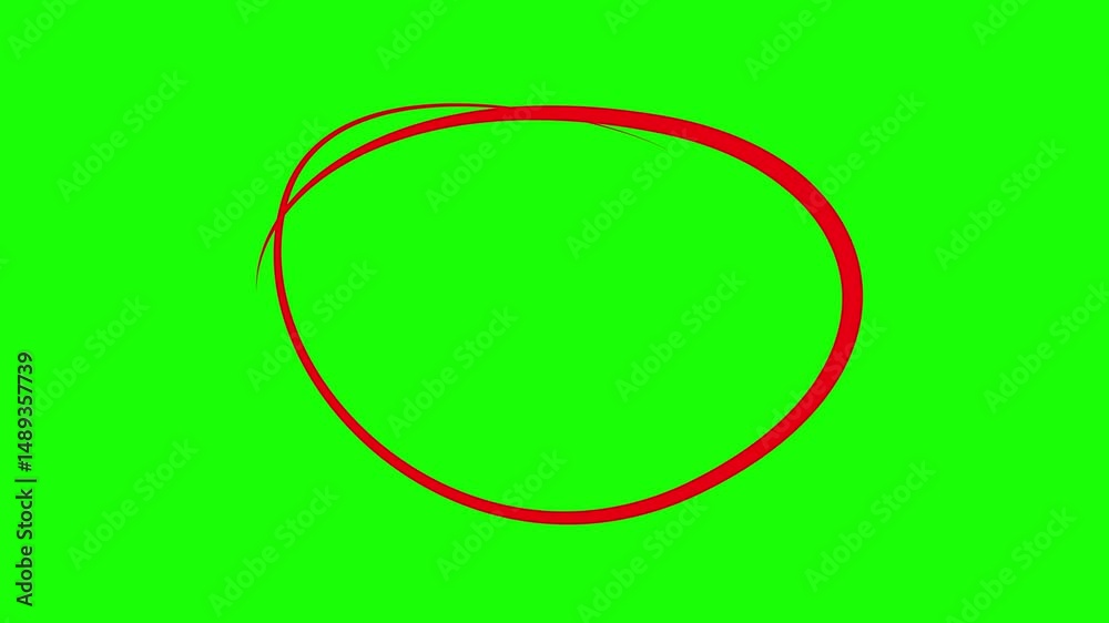 Circle marker with drawing effect, Animated red circle drawn, red ...