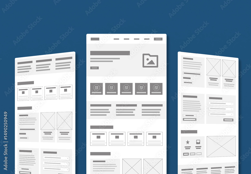 Wireframe for Ecommerce Website Design Stock Template | Adobe Stock
