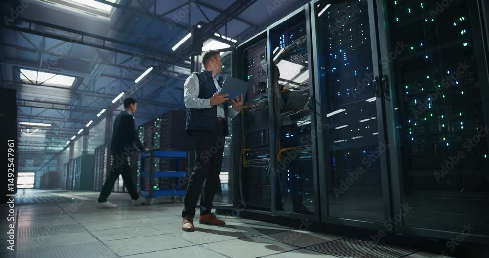 Software Developer Coming to Analyze System Performance Metrics on a ...