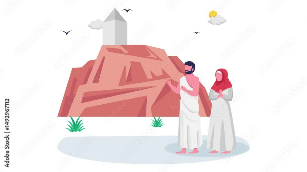 pilgrims gather on 9th day of Dhul-Hijjah to perform Wuquf animation ...