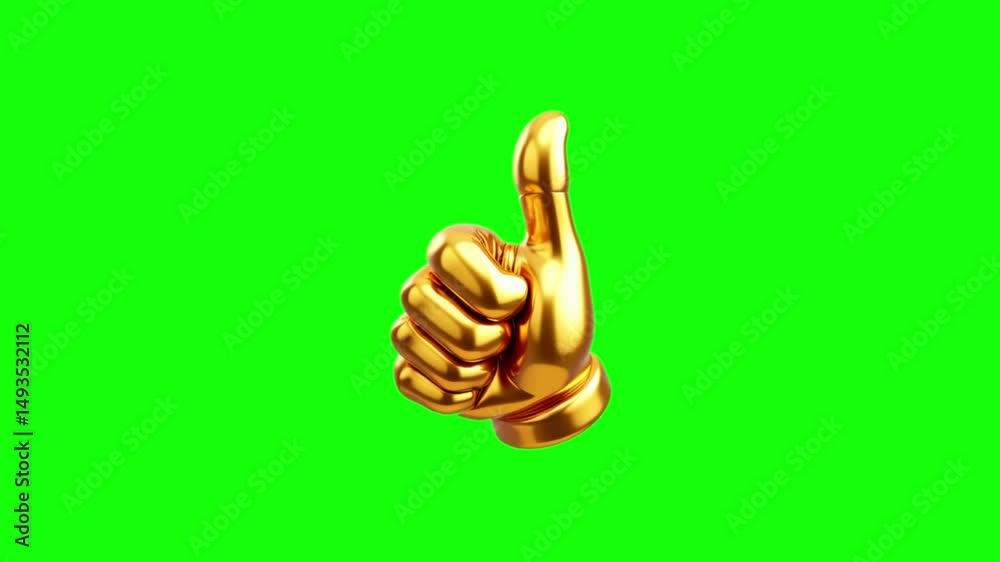 thumbs up hand sign Green screen animation motion graphic with chroma ...